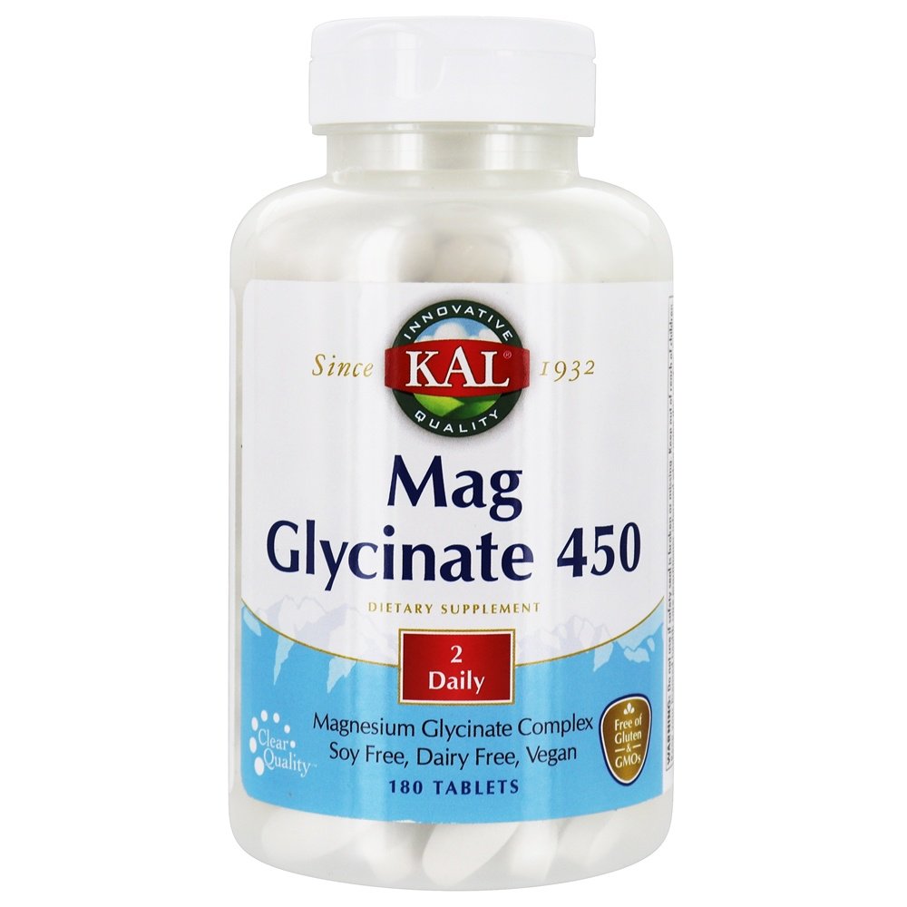 Kal - Magnesium Glycinate Complex 450 mg. - 180 Tablets - Walmart.com ...