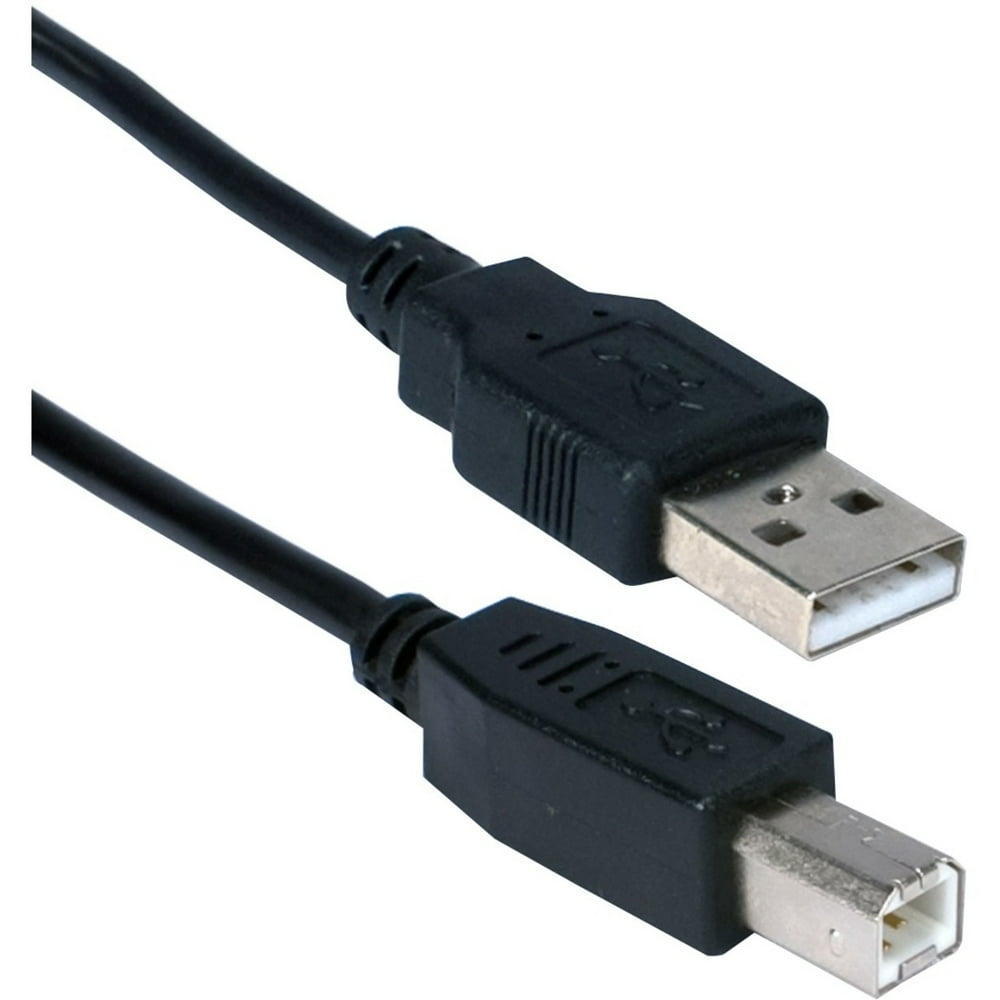 Qvs Usb 2.0 High-speed 480mbps Type A Male To B Male Black Cable - Usb ...