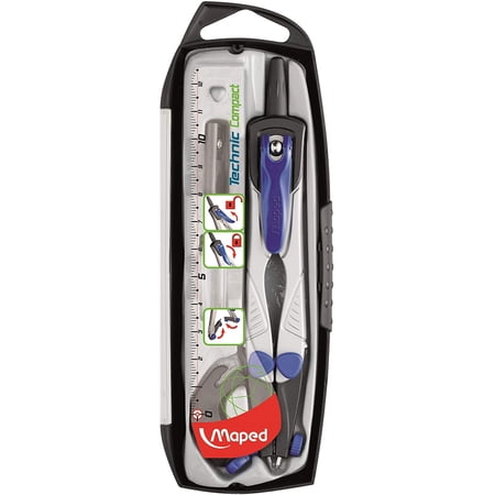 Maped Technic Compact Compass, 4 Piece Set, Blue/Grey (538700 ...