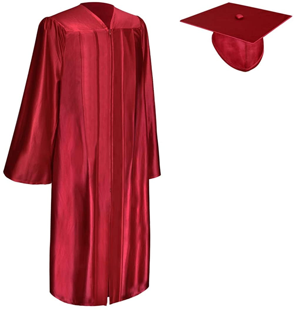 Endea Graduation Shiny Cap and Gown (Red, 48 (5'3" - 5'5")) - Walmart.com