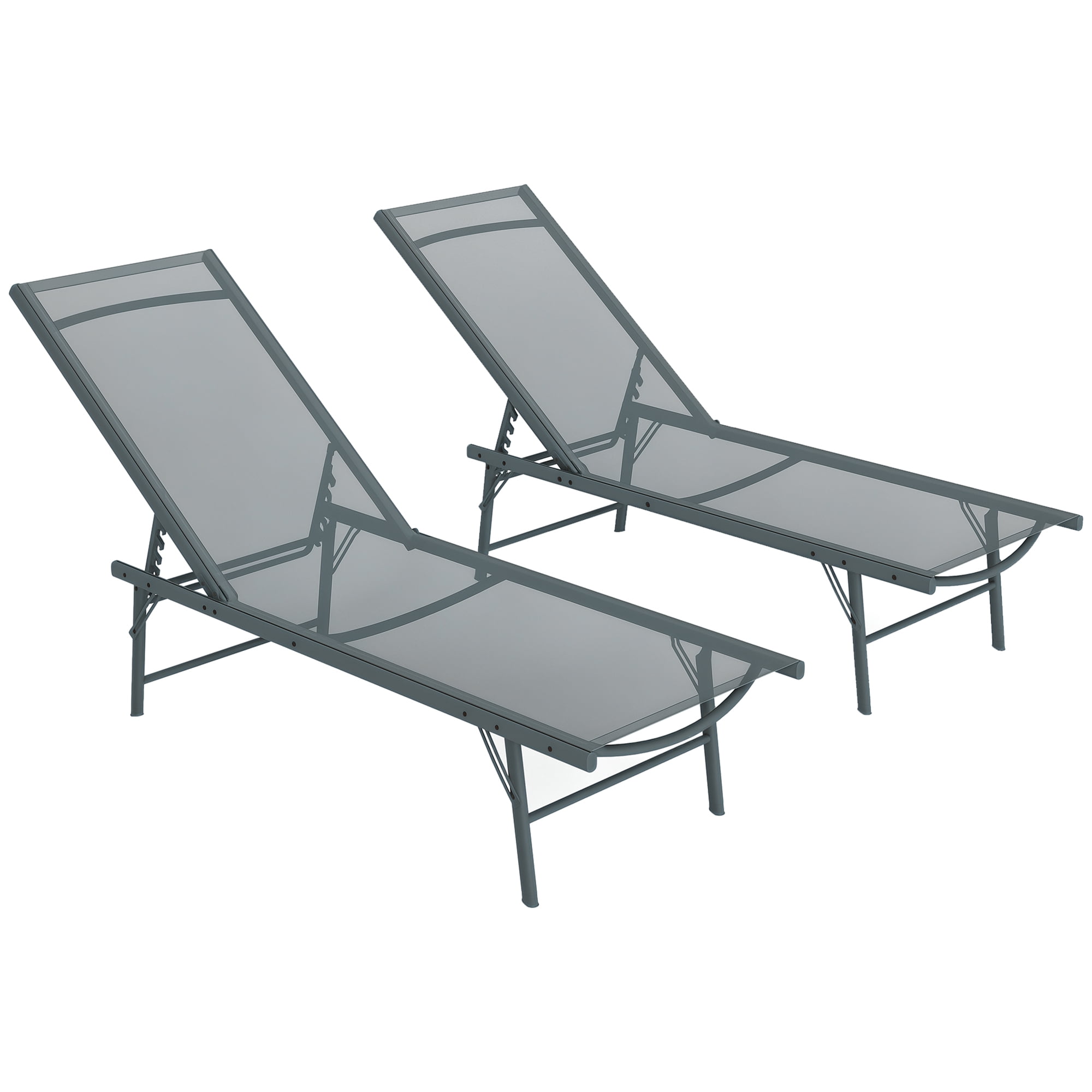 Click here for Outsunny 2 Pcs Folding Outdoor Lounge Chairs W/ Ad... prices