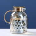 DOMELAY Glass Pitcher Water Carafe with Lid with Handle Easy to Clean ...