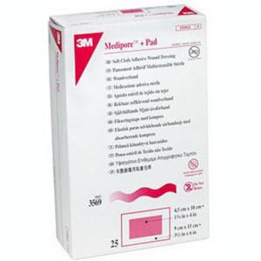 3M Medipore Adhesive Dressing - 3.5 Inches x 8 Inches, White, Sterile ...