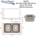 RecPro RV Double Bowl Kitchen Sink | 27" x 16 x 7" | Stainless Steel ...