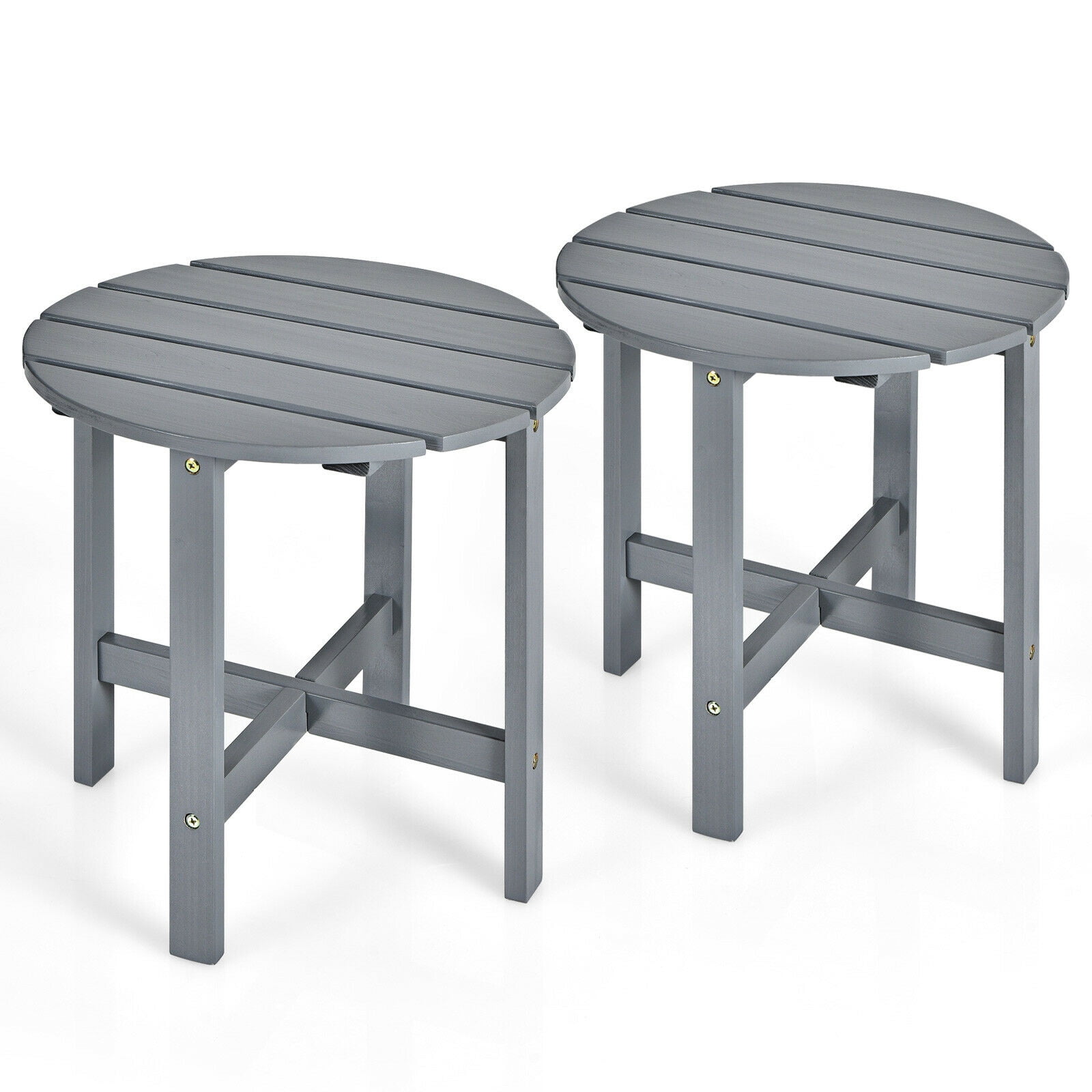 Click here for Gymax 2 Pcs 18 Patio Round Side End Coffee Table W... prices