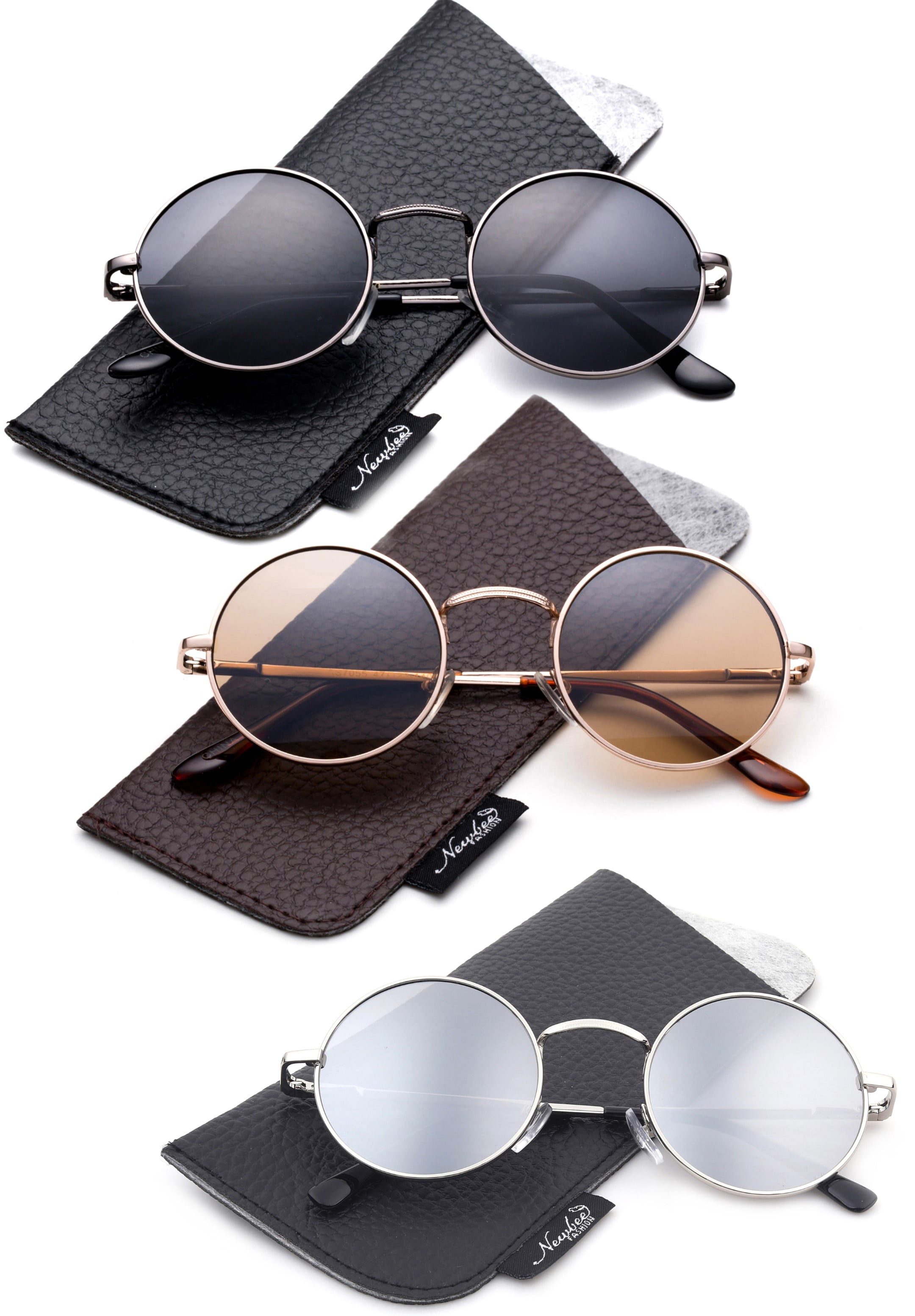 Round Retro John Lennon Sunglasses & Clear Lens Glasses Vintage Round ...