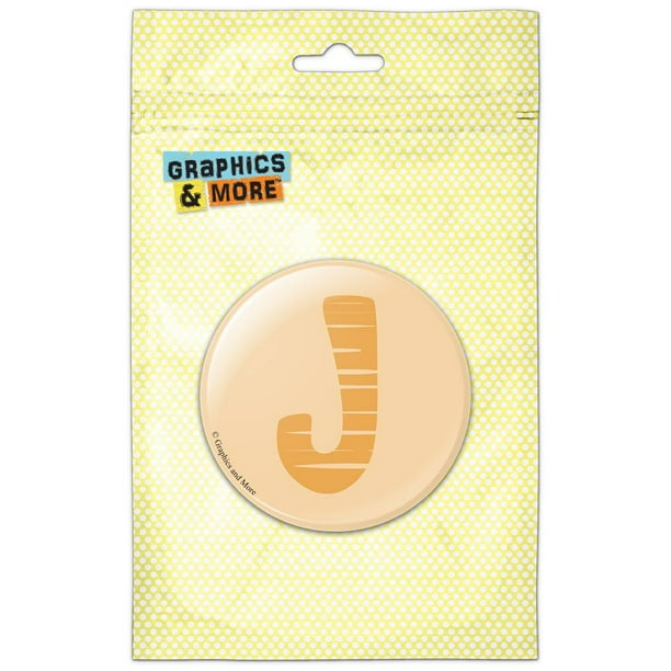 Fun Bubbly Letter J Yellow Alphabet Refrigerator Button Magnet ...