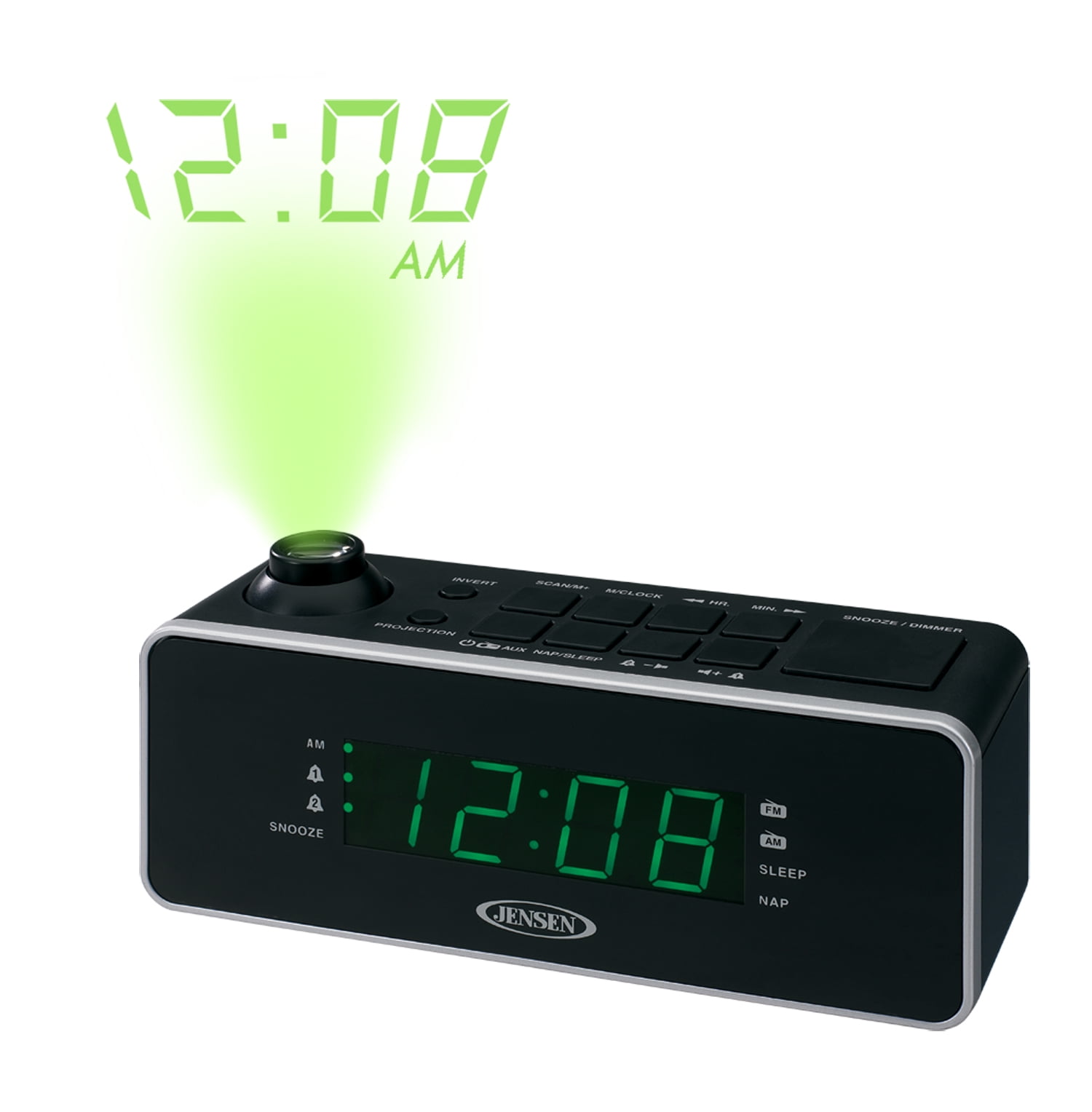 JENSEN JCR-235 Dual Alarm Projection Clock Radio - Walmart.com