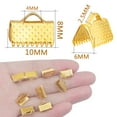 500 Pieces Golden Ribbon Bookmark Ends Metal Pinch Crimp Clamp Ends ...