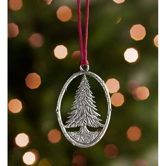 Plow & Hearth Solid Pewter Christmas Tree Ornament - Tree - Walmart.com