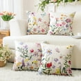 Artscope Spring Summer Floral Throw Pillow Covers 20x20 Inch Set of 4 ...