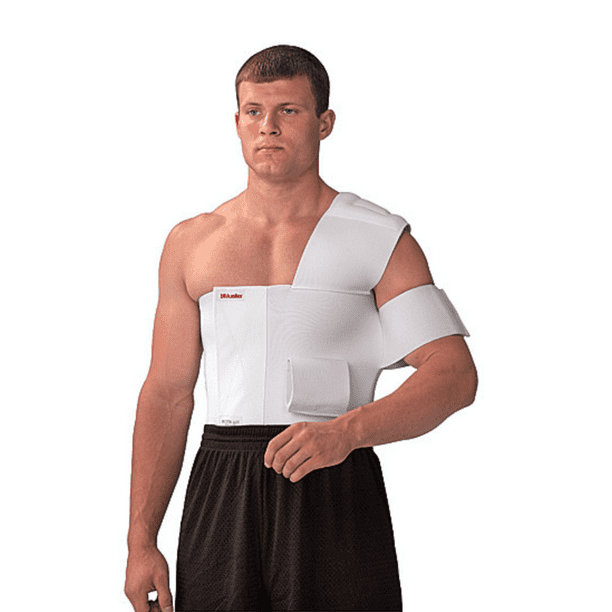 Mueller Shoulder Brace w/unique rear attachment, Left, White - Small ...