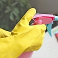 BESTYASH 1Pair Waterproof Yellow Latex Gloves for Kitchen Use with ...