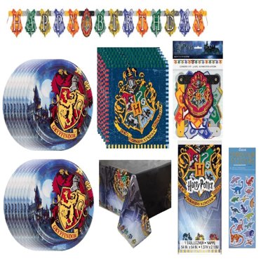 Harry Potter Birthday Party Kit for 16: Tablecloth, Banner, Balloons ...