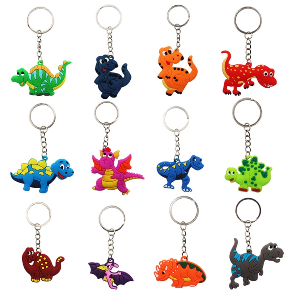 CHOMOEN 12 Pcs Dinosaur Keychains Cute School Bags Backpack Novelty ...