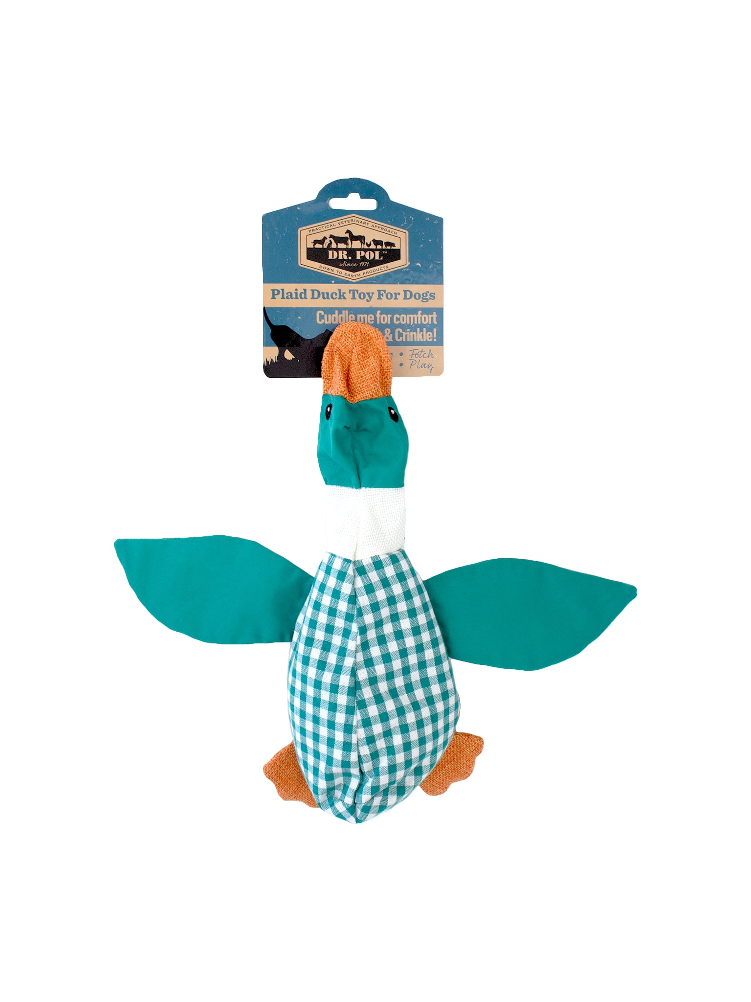 Dr. Pol Plush Squawking Plaid Duck, Green - Walmart.com