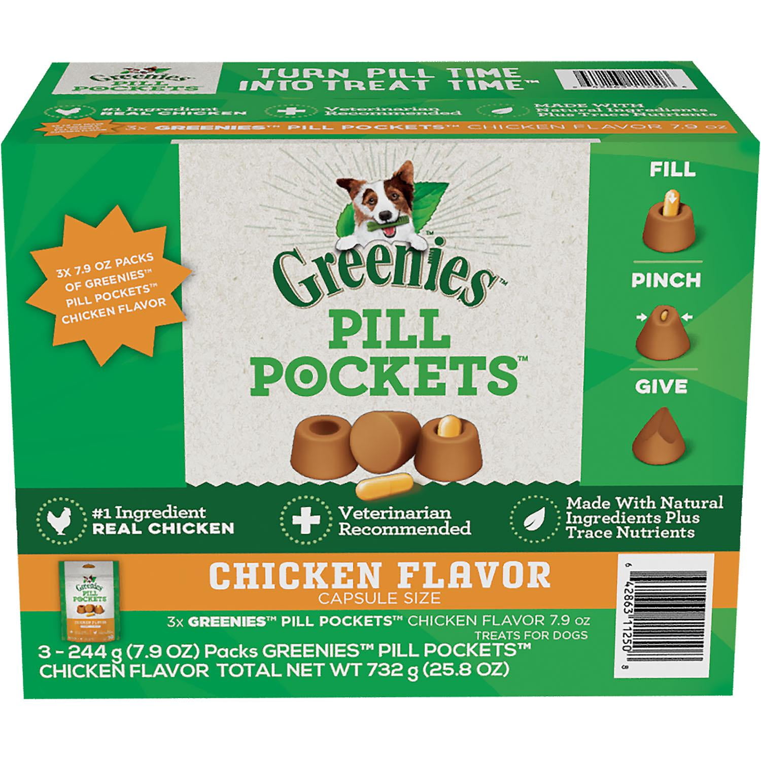 Greenies Pill Pockets Capsule-Size Natural Dog Treats, Chicken Flavor ...