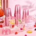 50 Pack 16 oz Pink Plastic Party Cups with Sip Lids, Disposable Iced ...