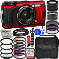 Olympus Tough TG-6 Adventure-Ready Compact Camera - Red, 12MP, 4x ...