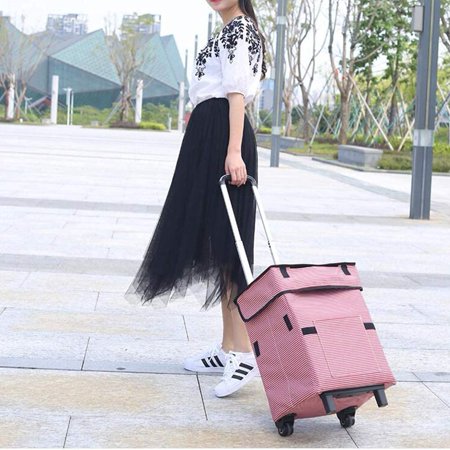 Lightweight Folding Shopping Trolley Cart with 6 Wheeled Rolling, Water ...