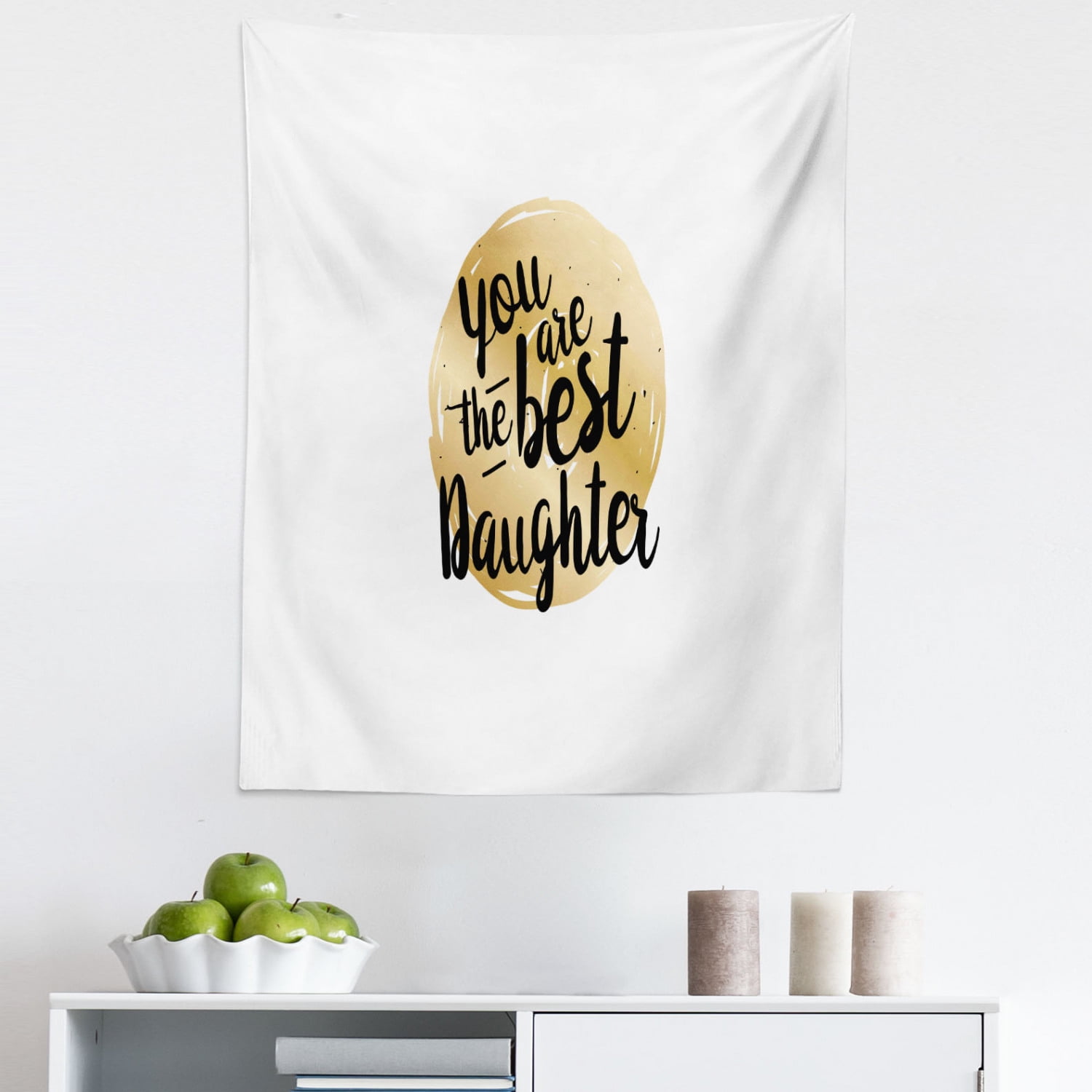 Daughter Tapestry, Best Daughter Inscription Circular Background Hand ...