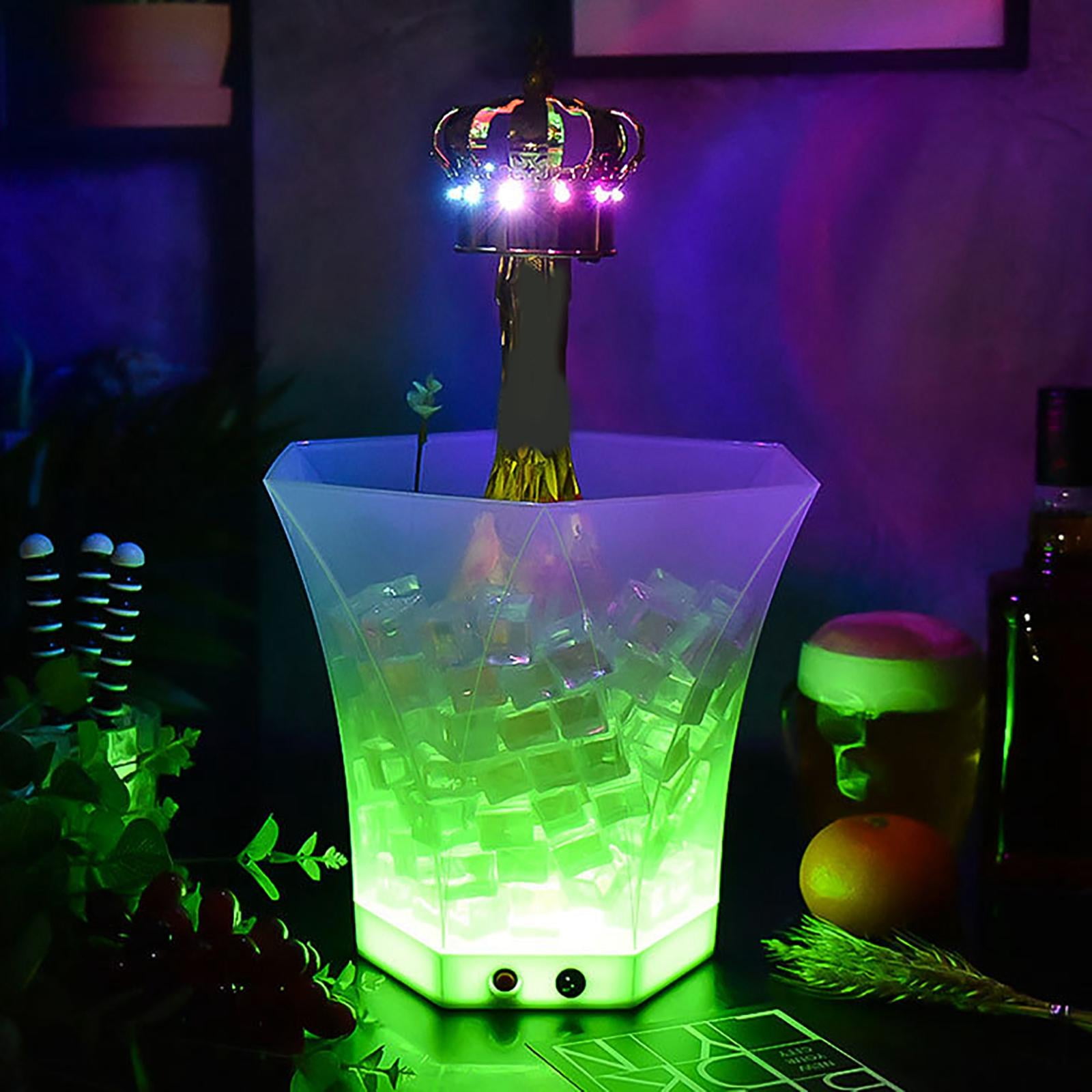 Glowing Ice Bucket with Colorful LED Light 5L Color Changing Power by 2 ...