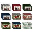 2023 New Table Cloth Nordic Christmas Linen Mats Meal Mat Cartoon Print ...