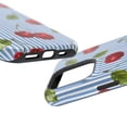 Cherry Stripe Tough Phone Case, Cute Striped Dual Layer Shockproof ...