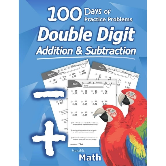 100 Subtraction Practice Worksheets : Arithmetic Workbook With Answers ...