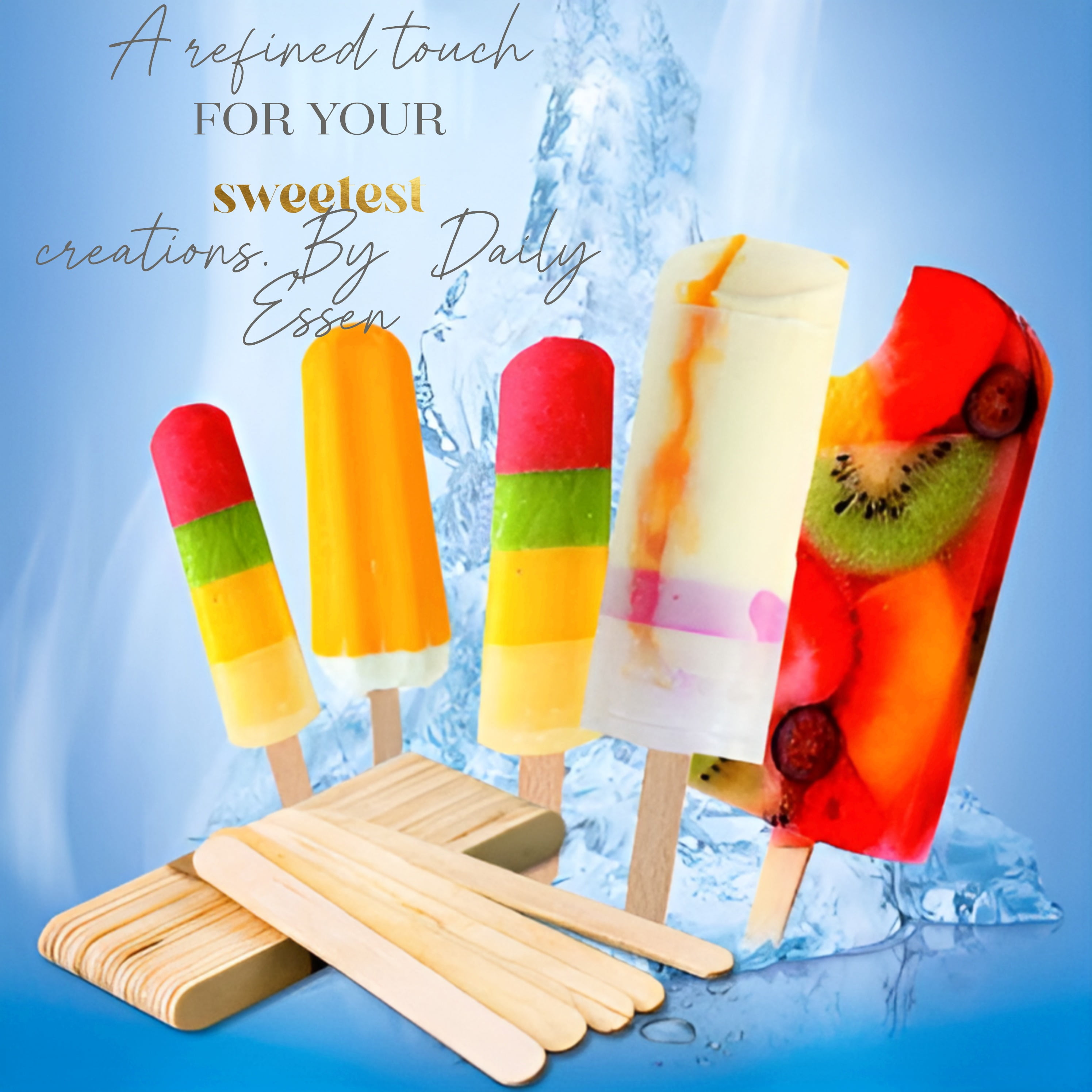 Daily Essen [Marque Canadienne] [100 Unités] Bâtons à Popsicle en Bois ...