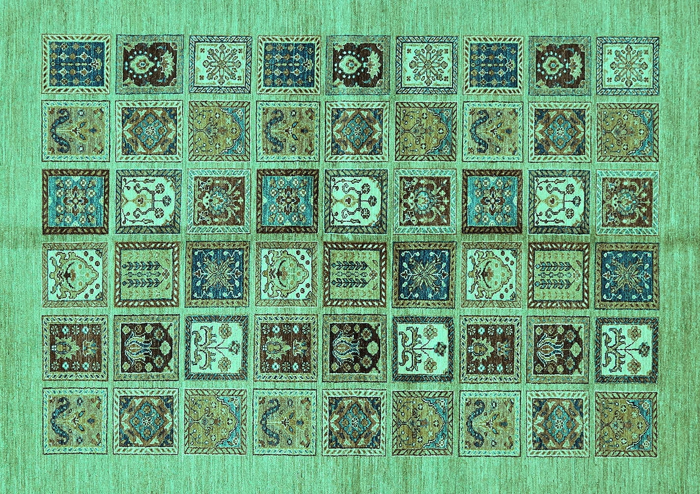 Ahgly Company Indoor Rectangle Abstract Turquoise Blue Modern Area Rugs ...