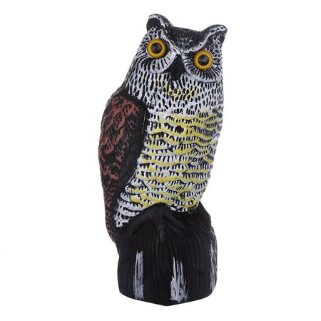 Owl Decoys to Scare Birds Away with 360 Rotate Head Scarecrow Owl Decoy ...