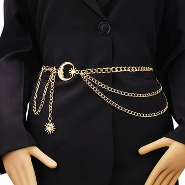 AWAYTR Waist Chains Belts for Women - Rhinestone Gold Silver Chain ...
