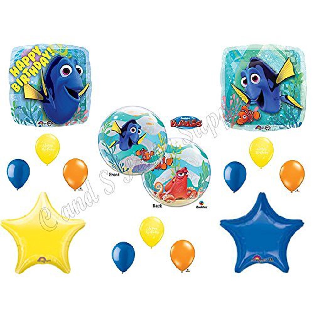 FINDING DORY & NEMO "Bubble" Happy Birthday Balloons Decoration ...