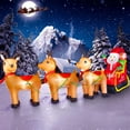 B&D 12 ft Inflatable Christmas Lighted Santa Claus Driving Reindeer ...