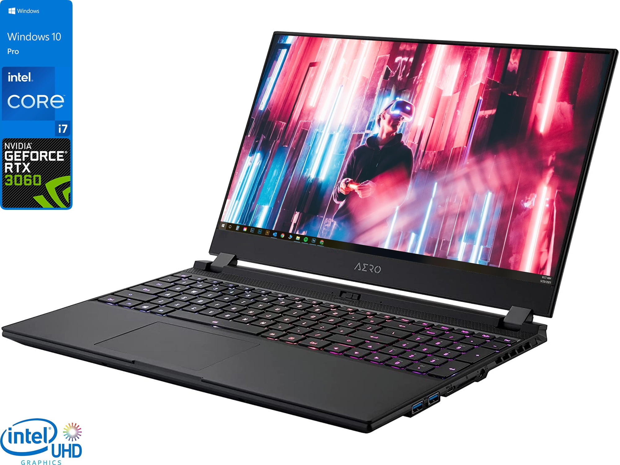 GIGABYTE AERO 15 OLED RP75 Gaming Laptop, 15.6" 4K UHD Display, Intel ...