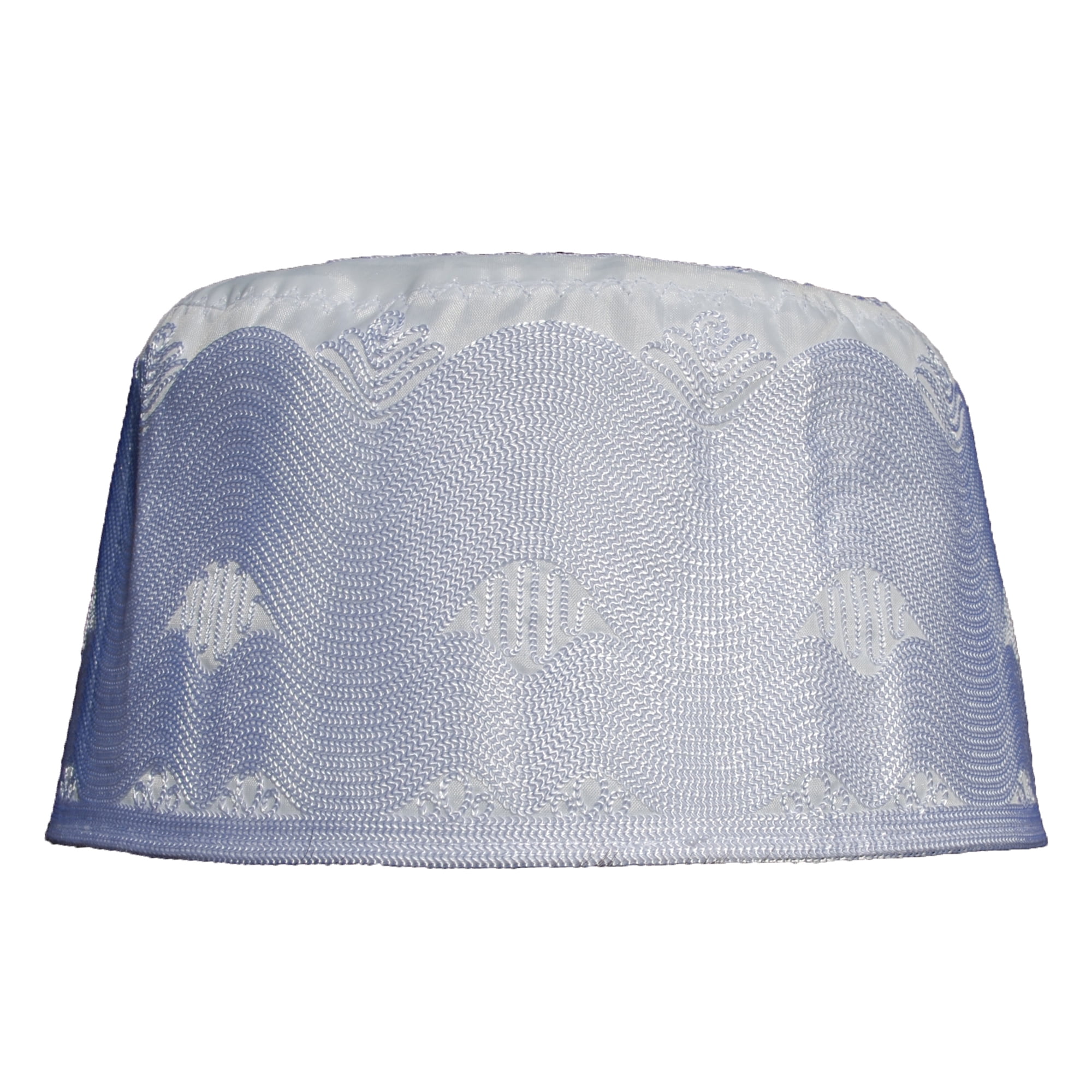 TheKufi® Unique Tall Tapered White Embroidered Cotton Islamic Kufi Hat ...