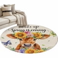 Cows 3.3' Round Rug for Bedroom Reading Corner, Watercolor Spring ...