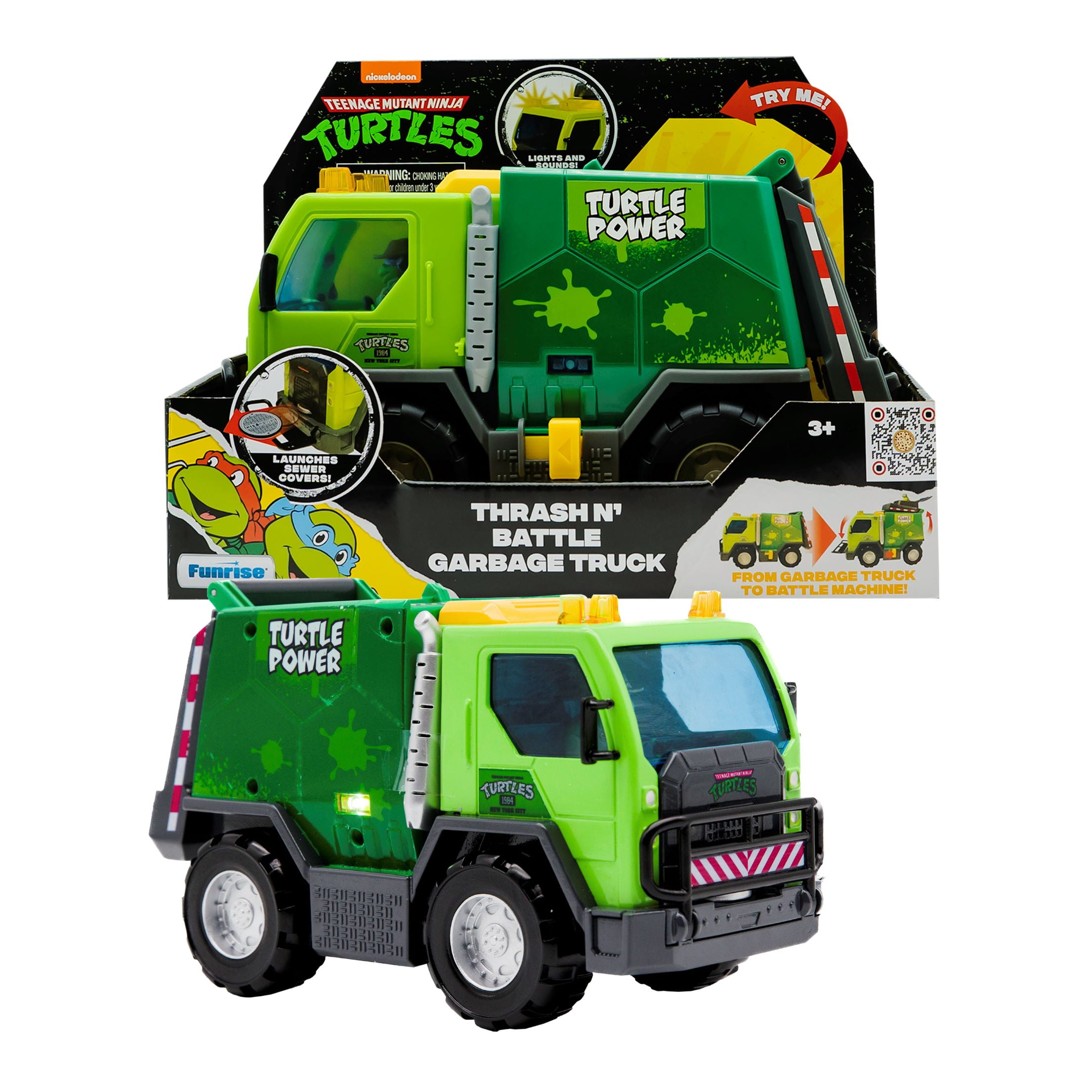 Teenage Mutant Ninja Turtles Thrash'n Battle Garbage Truck, Green ...