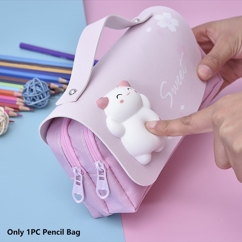 Buy Girl Pencil Bag Gift Stationery With Zipper Pen Cute Kawaii Sakura ...