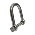 3/8" Wide D-Shackle Marine Grade Screw Pin 1700 Lb WLL Stainless Steel ...