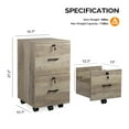 Ktaxon 2-Drawer Rolling Wood File Cabinet with Lock, Portable Vertical ...