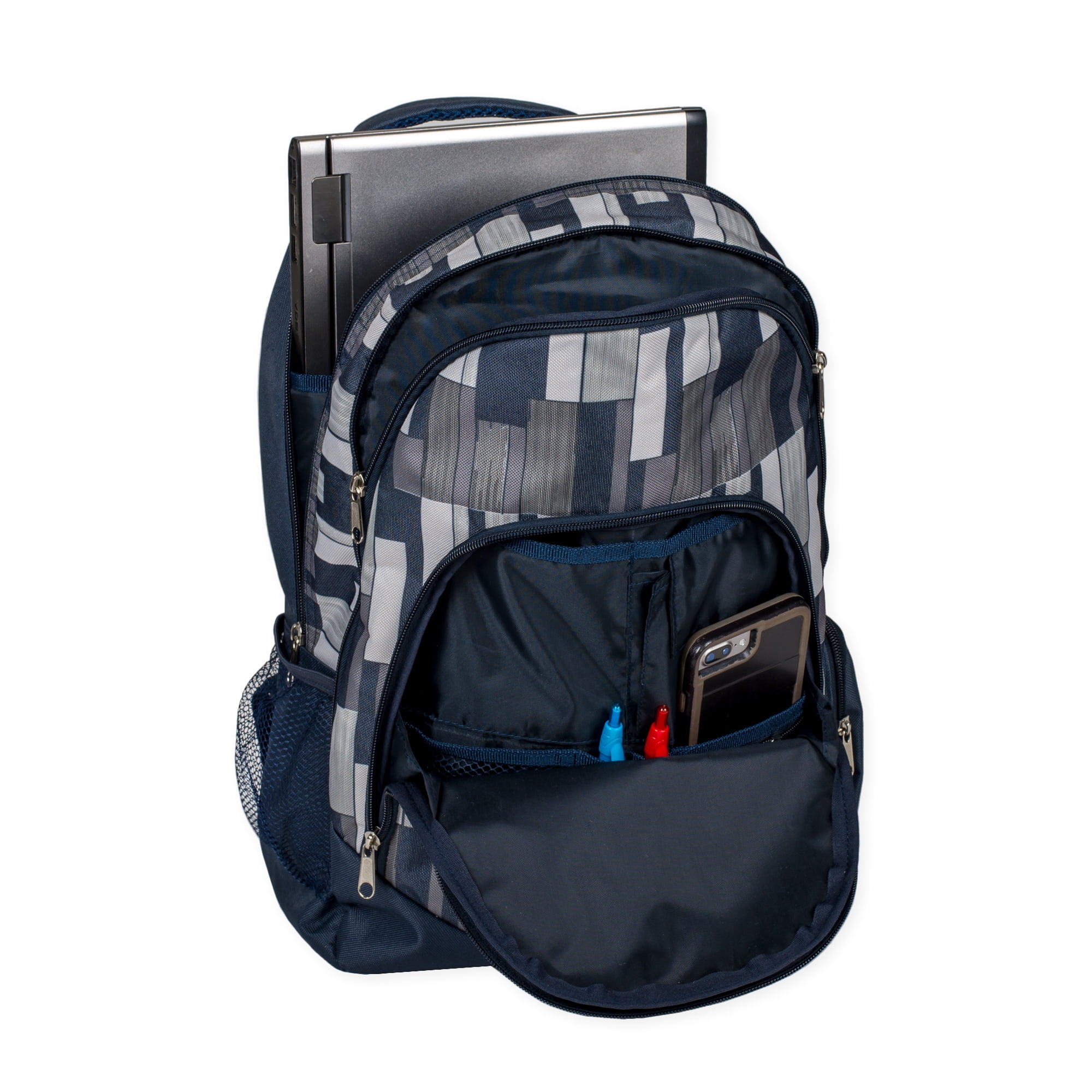 Reinforced and Water Resistant Padded Laptop School Backpack (Grey ...