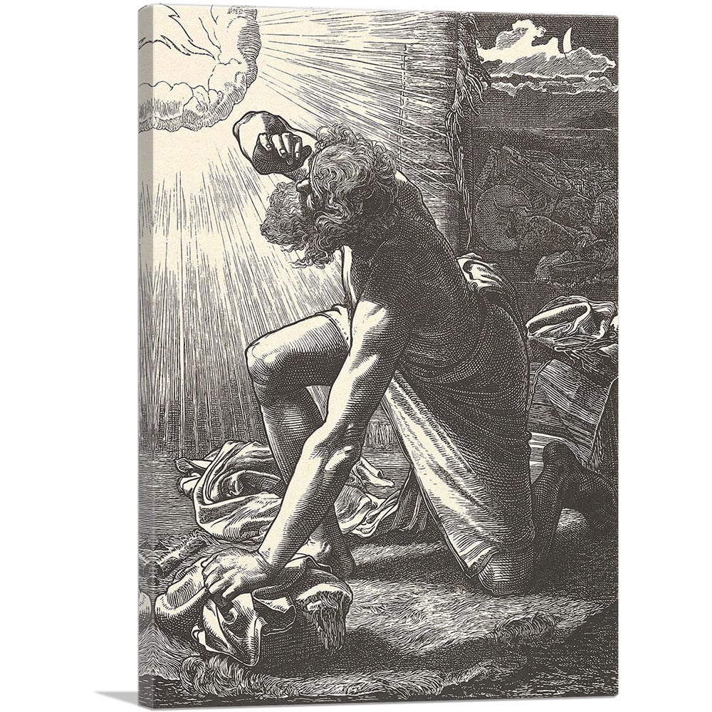 ARTCANVAS Jacob Hears Voice Of Lord Dalziels Bible Gallery 1865 Canvas ...