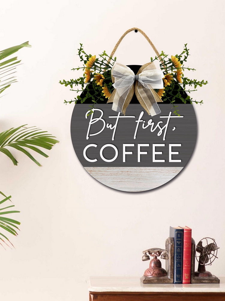 Eveokoki But First Coffee Sign Rustic Wood Coffee Sign Farmhouse Coffee ...