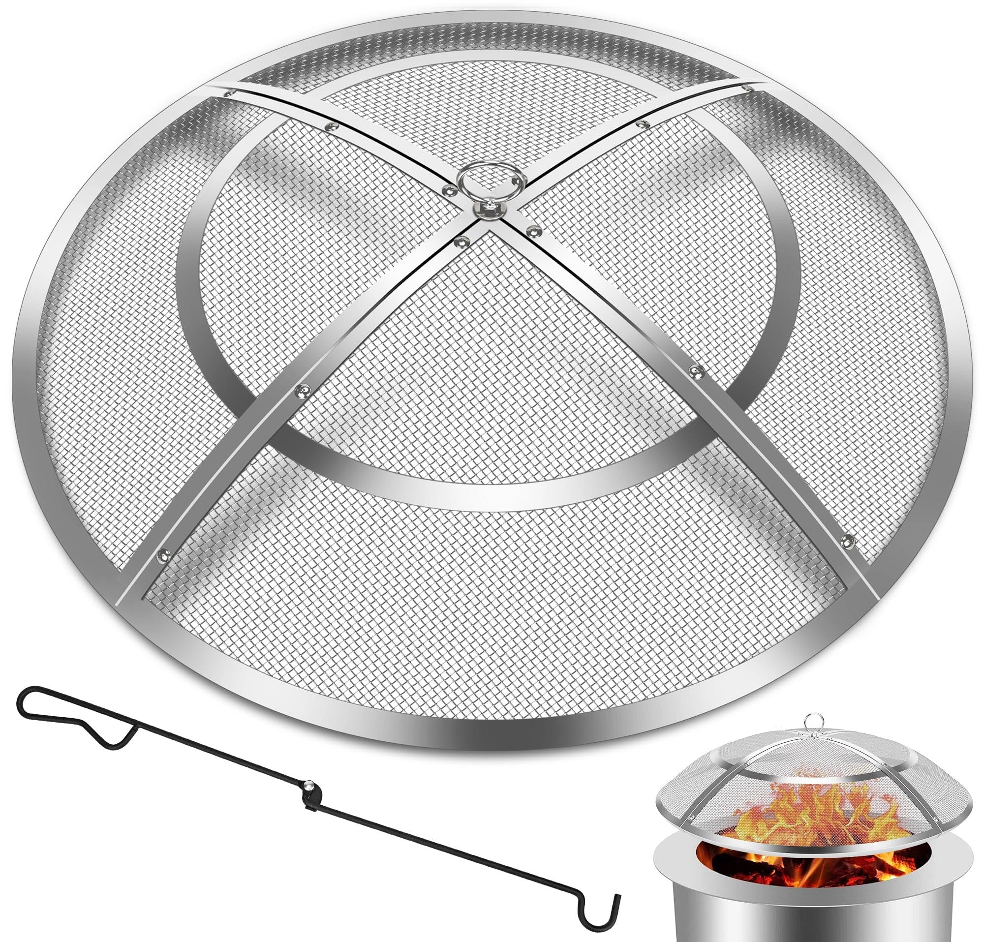 Pantalla Fire Pit Spark Hydream de acero inoxidable de 76 cm | Walmart ...