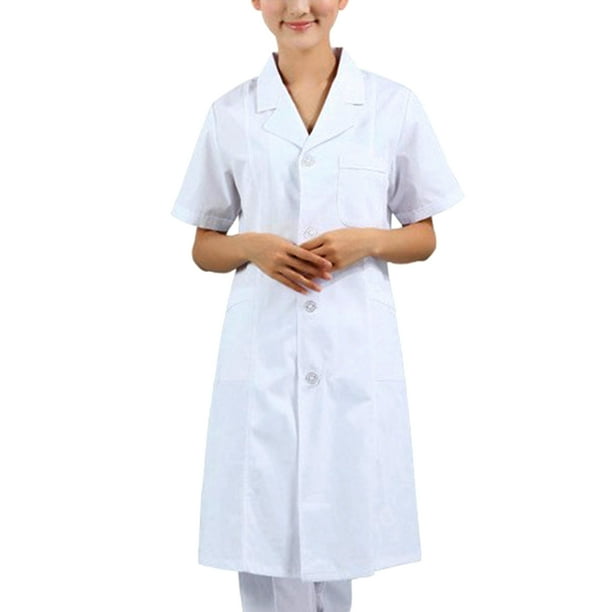 2 Piezas De Manga Corta Para Mujer, Batas Blancas, Bata De Laboratorio, Uniforme De Médico ...