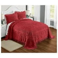 Emily Floral Chenille Bedspread, Soft Cotton Comforter, Queen Size Quilt in Red - Luxury Hotel ...
