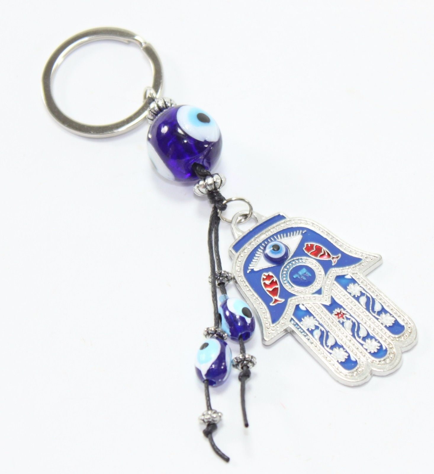 Turkish Blue Evil Eye 2" Hamsa Hand Keychain Blessing Protection ...