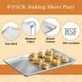 6 Pack Half Size Baking Sheet Pans, Aluminum Commercial Cookie Sheets ...